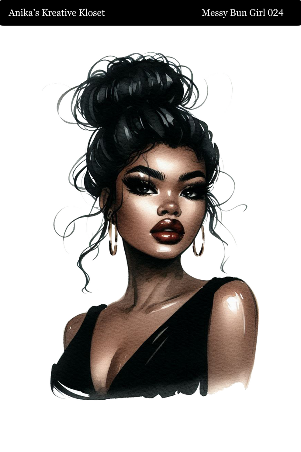 Messy Bun Girl Anikas Kreative Kloset 3198