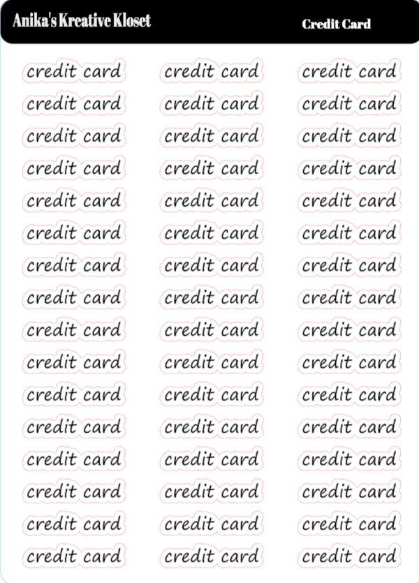 Credit Card – Anika's Kreative Kloset